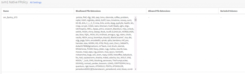 NetApp ONTAP – Whitelist and Blacklist Extensions with FPolicy via CLI ...